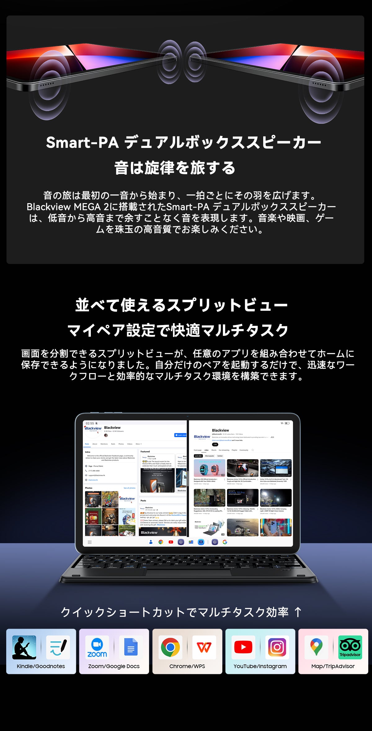 Blackview MEGA 2 Unisoc T615 9000mAh 12インチ 8/12GB+256GB Blackview MEGA 2 Unisoc T615 9000mAh 12インチ 8/12GB+256GB